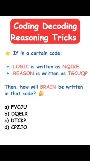 Coding Decoding Reasoning Tricks! #logifunda #reasoning # ...