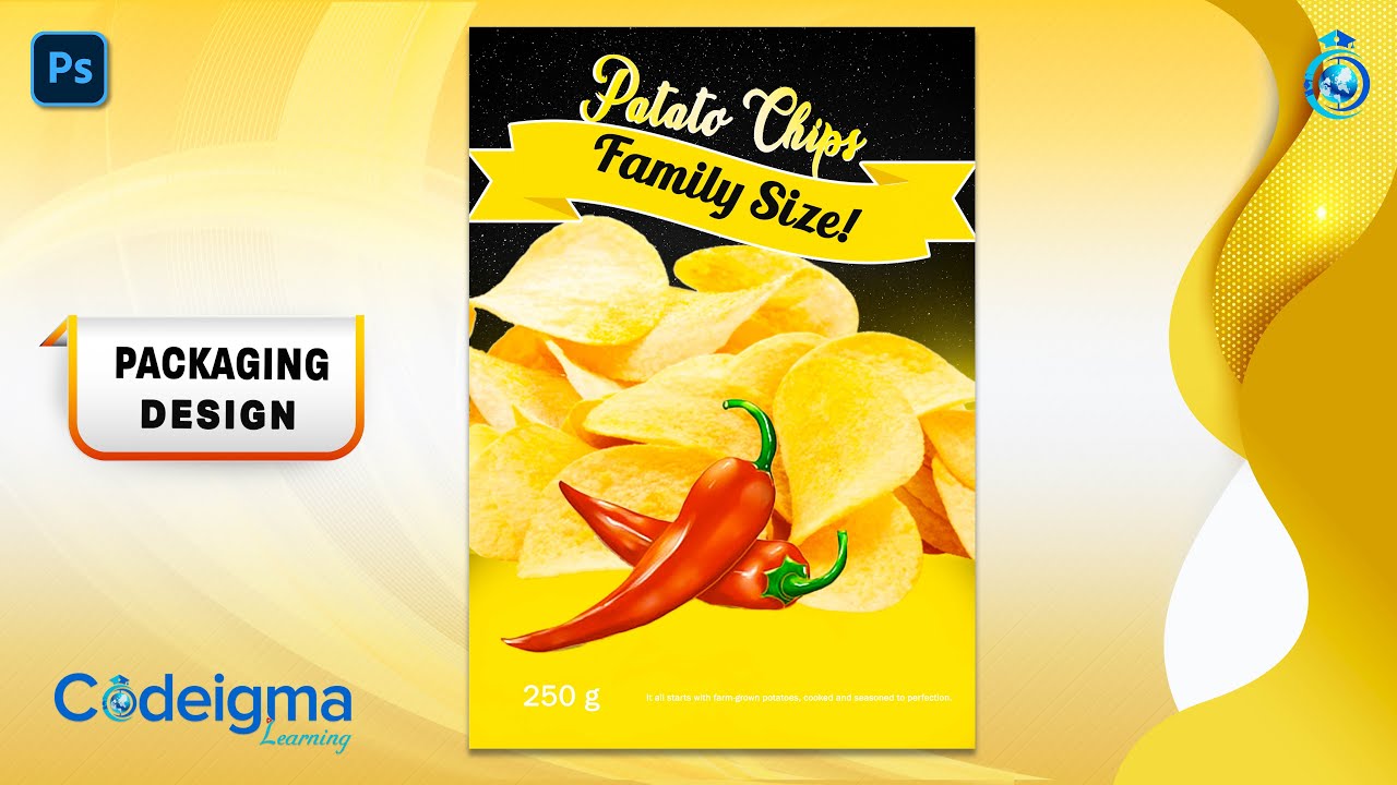 Potato Chips Packet Design In Adobe Photoshop | Design 18 | Complete ...