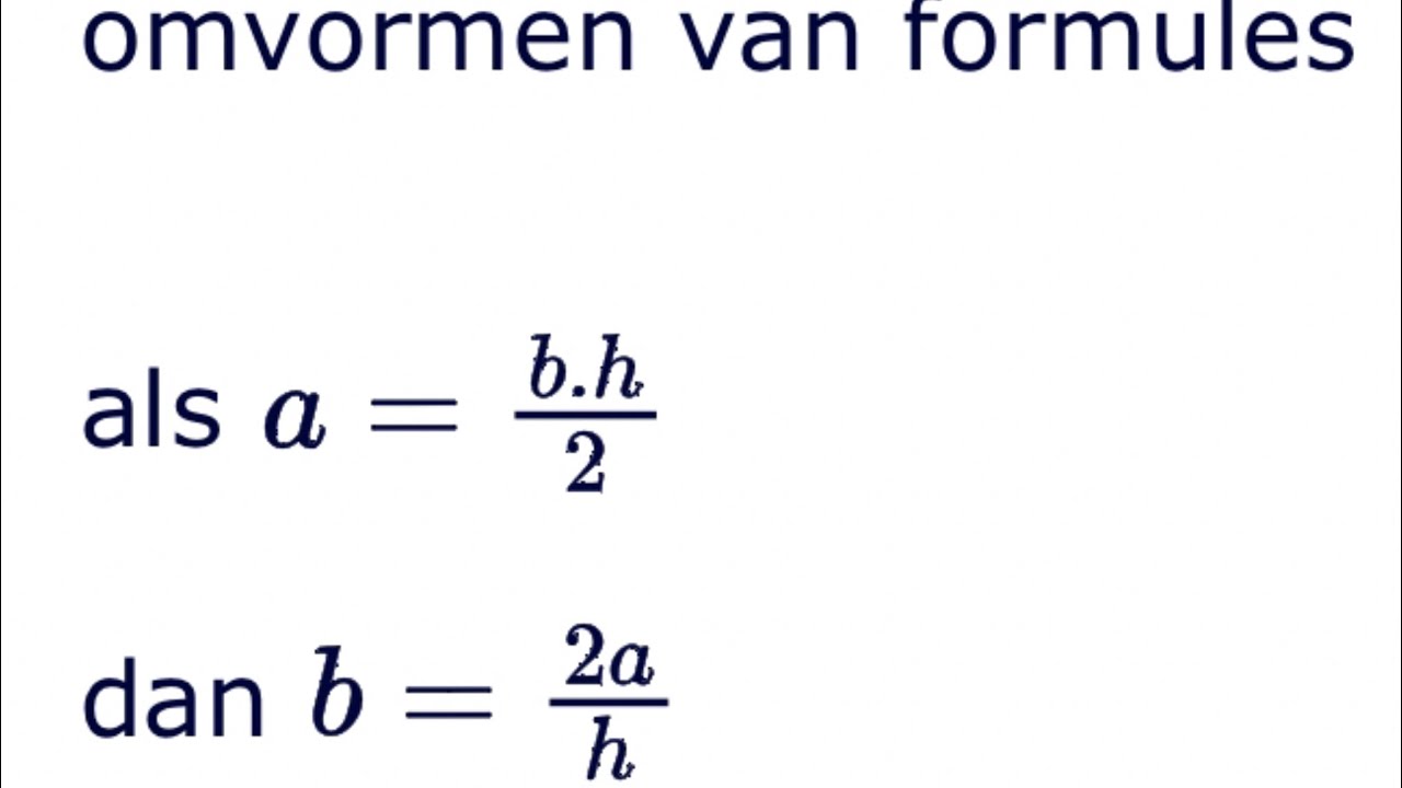 3134 Uitgewerkte oefeningen met omvormen van formules - YouTube