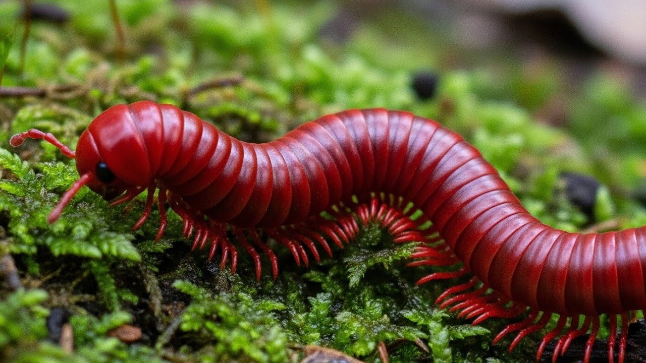 Awakening the red millipedes:A Gentle start to the day - YouTube