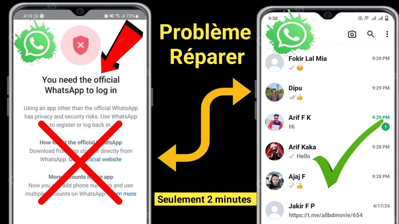Comment réparer vous avez besoin du WhatsApp officiel pour utiliser ce ...