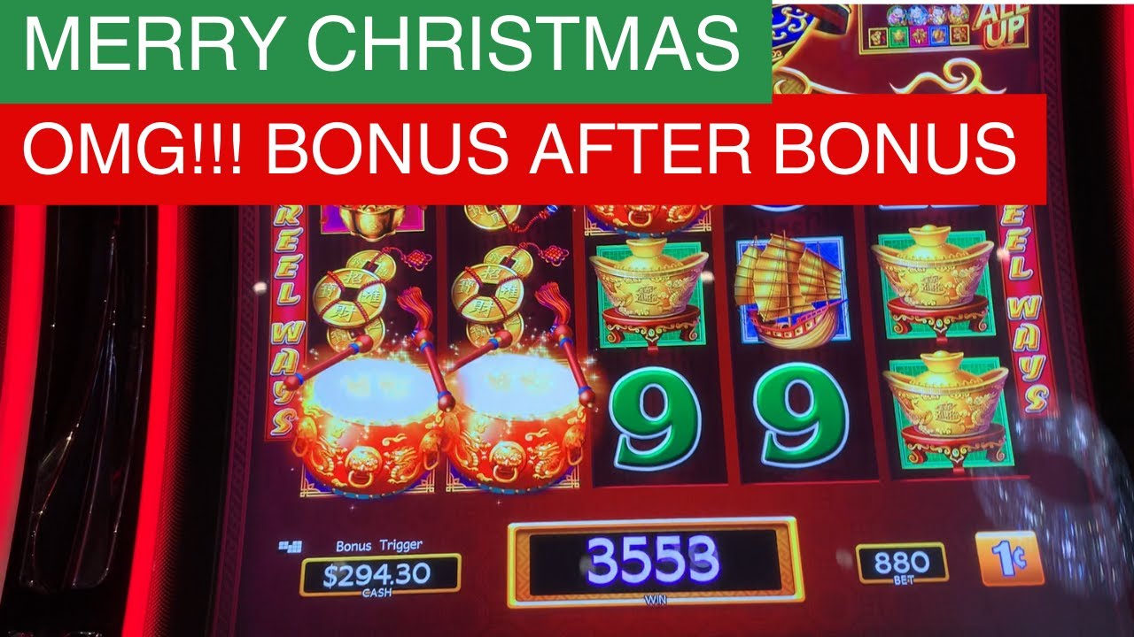 Big Win!!! So Many Bonuses on Dancing Drums Merry Christmas - YouTube