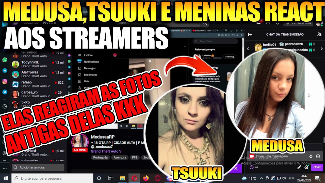 MEDUSA, TSUUKI E MENINAS REACT AOS STREAMERS 🔥 ELAS REAGIRAM AS FOTOS ...