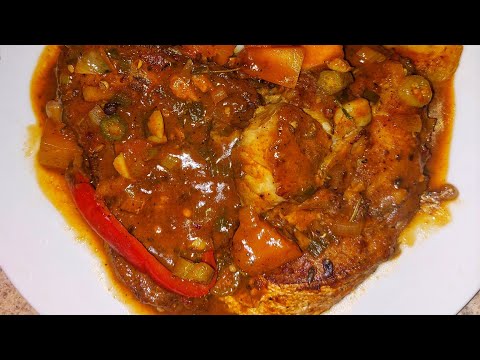 How to Cook Jamaican  Brown Stew Slice Fish/ King fish recipe. #sundaydinner #fishrecipe