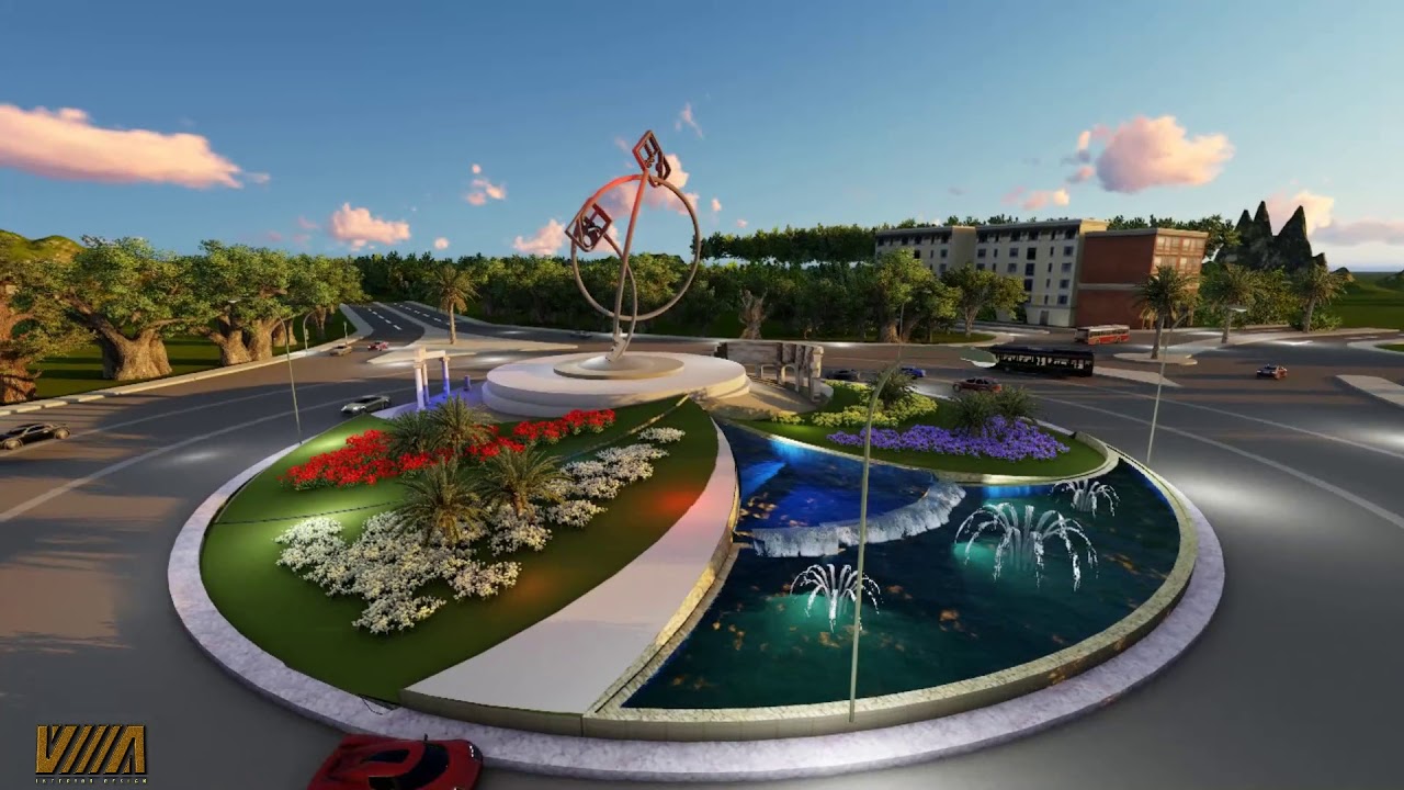 3D Roundabout Aleppo Syria Istanbul Interior Architecture - YouTube