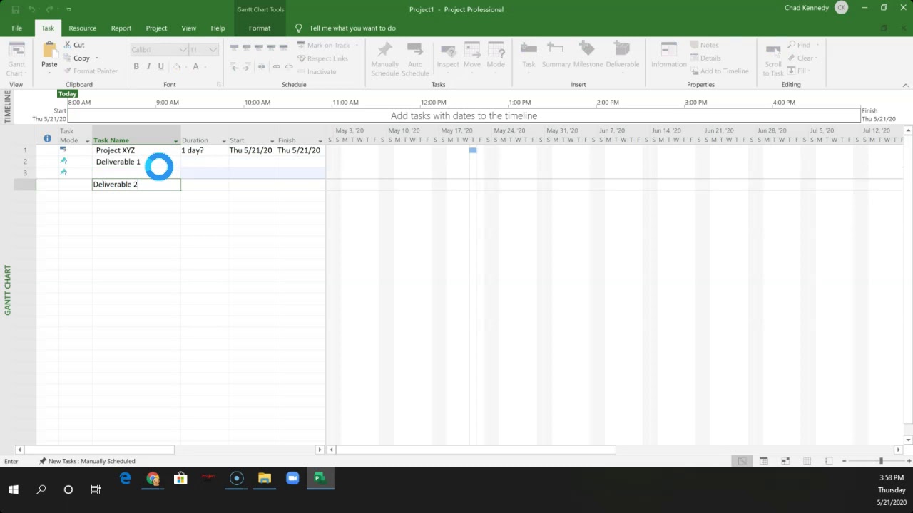MS Project Tutorial I: Setting up 1st WBS - YouTube