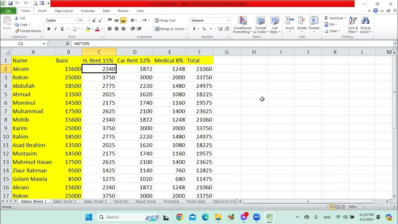 Qyc Batch 15 Excel Class 2 B - YouTube