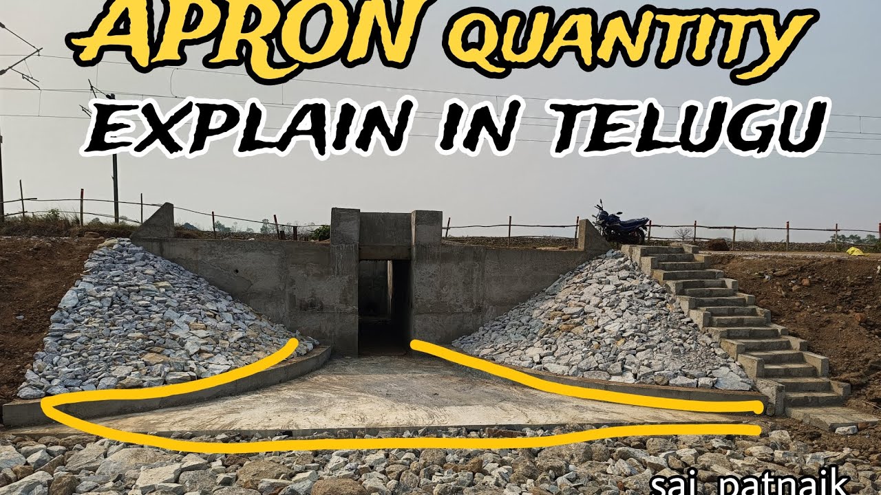 how to calculate apron concrete quantity in telugu || construction ...