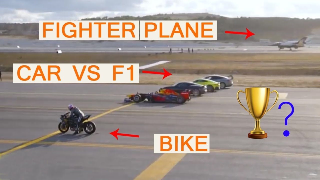 Amazing Drag race: F1, supercar, superbike, fighter jet and plane - YouTube