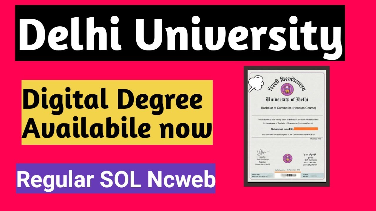 Delhi University/ SOL Digital Degree available now| Regular SOL Ncweb ...