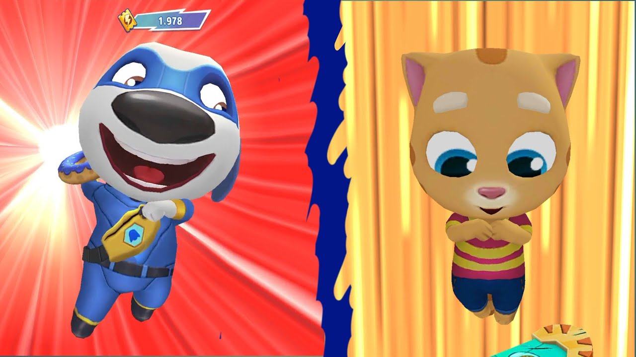 Talking Tom Hero Dash Ultra Hank X Power Ginger Defeat Raccoon Boss ...