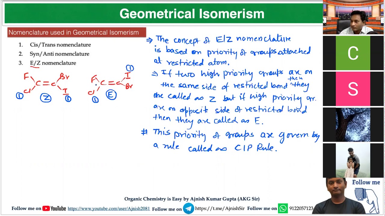 Concept of E/Z Nomenclature in English - YouTube