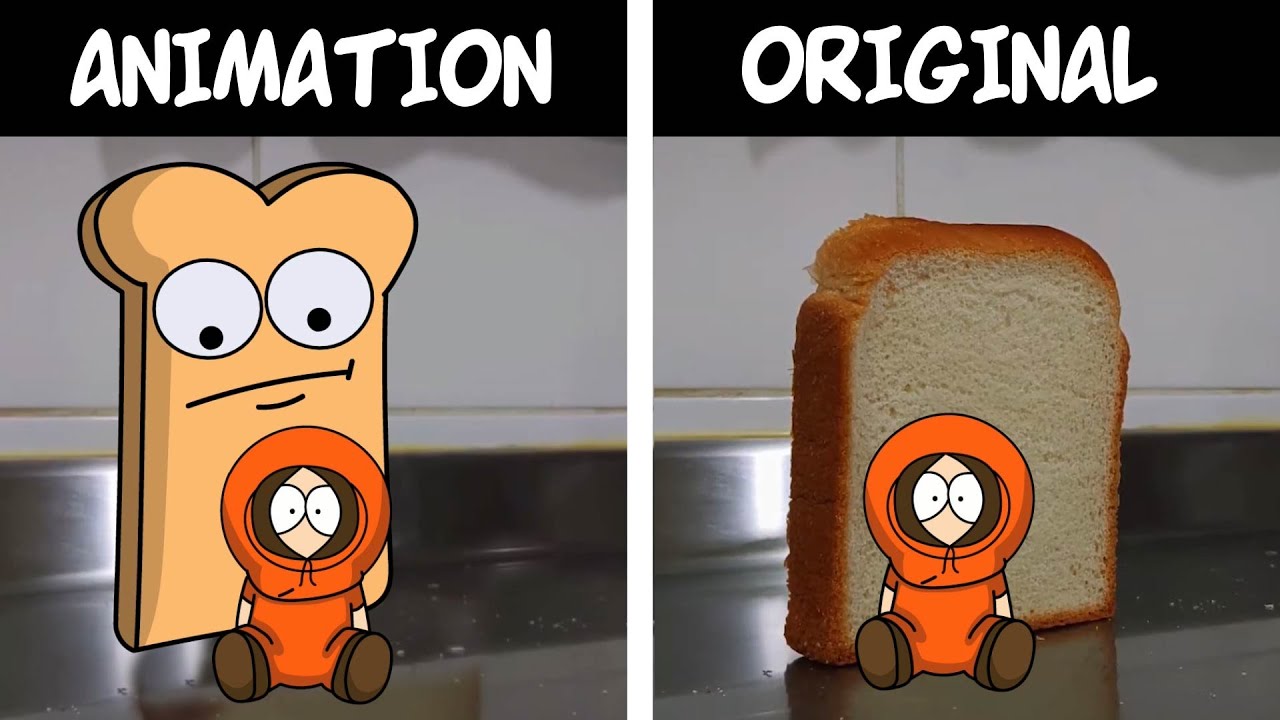 Bread falls on Kenny animation vs original - YouTube