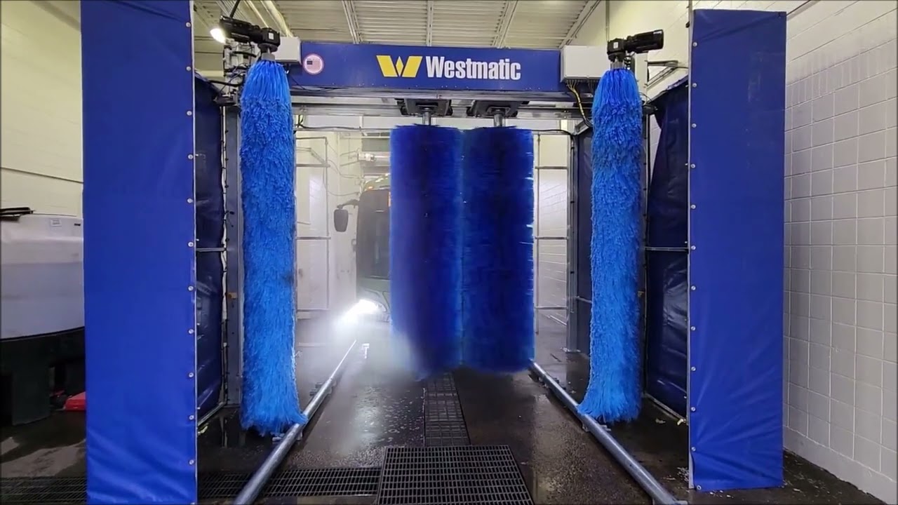 Westmatic Compact 4 Brush Drive Through Transit Bus Wash - YouTube