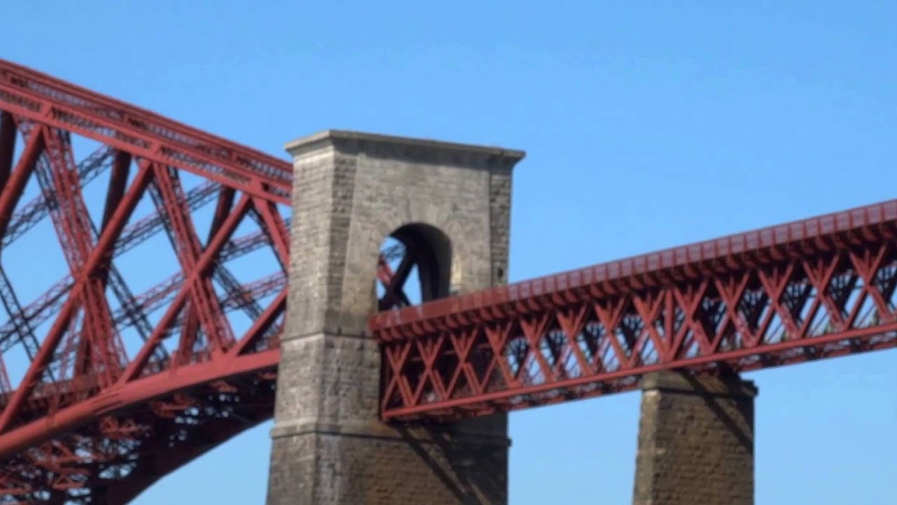Passenger Train Crossing Forth Railway Bridge Scotland - YouTube