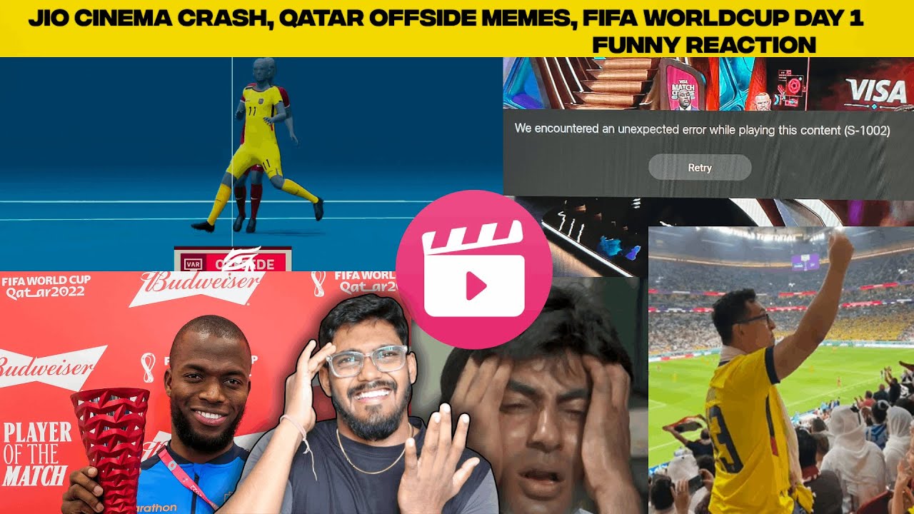 FIFA World Cup Day 1 Funny Moments...Jio Cinema Crash...Qatar vs ...