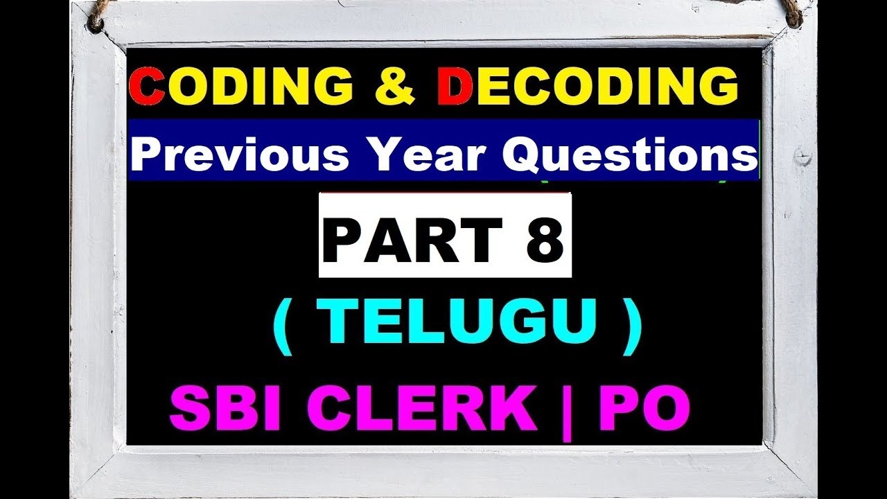 Coding And Decoding Tricks In Telugu Coding And Decoding Reasoning Part 8 Youtube