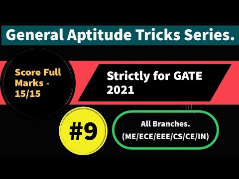 General Aptitude Tricks Series (PART 9) || GATE Aptitude 2021 - YouTube