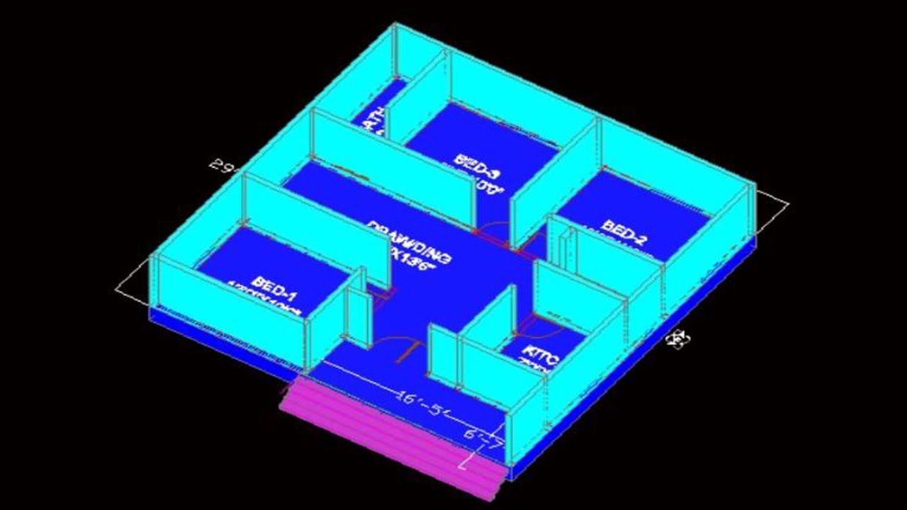 তিন বেড রুমের বাড়ির ডিজাইন।। 3 Bed Room House Design.।। Architect Plan ...