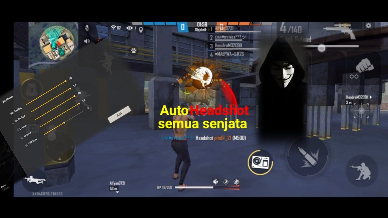 Perfect shot 🎯 + Sensitivitas auto headshot YT Afif -Free fire battle ...