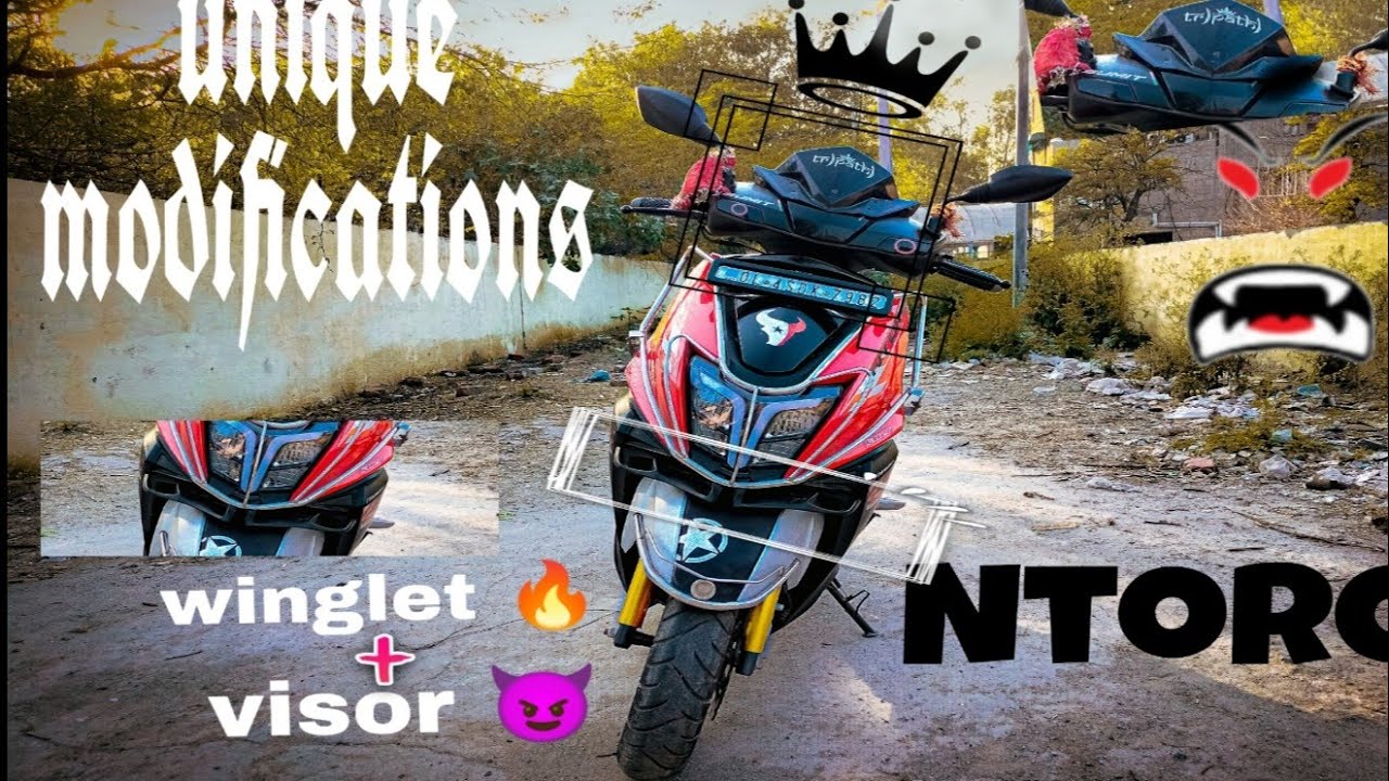 NTORQ RACE XP 125 bs6 UNIQUE MODIFICATIONS || Visor + winglet || SUMIT ...