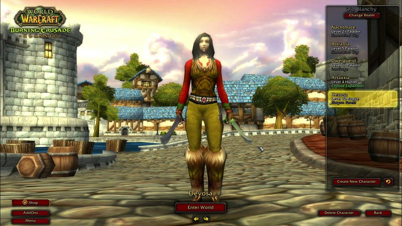 World Of Warcraft Burning Crusade Classic Human Rogue Youtube