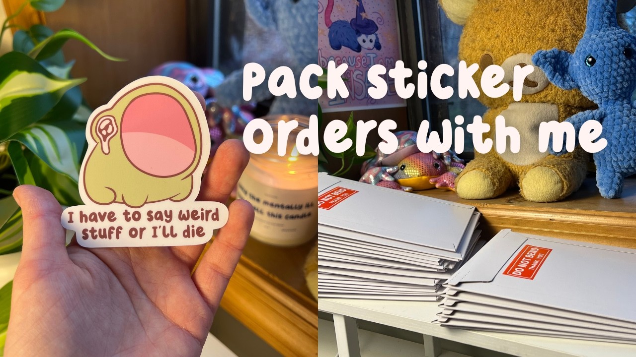 Pack 28 Sticker Orders With Me! Virtual Cozy Body Doubling - YouTube