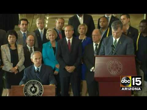 Sad. Texas Gov. Greg Abbott and officials react to the fallen officers ...