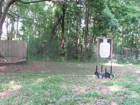 Moving target for gun range - YouTube