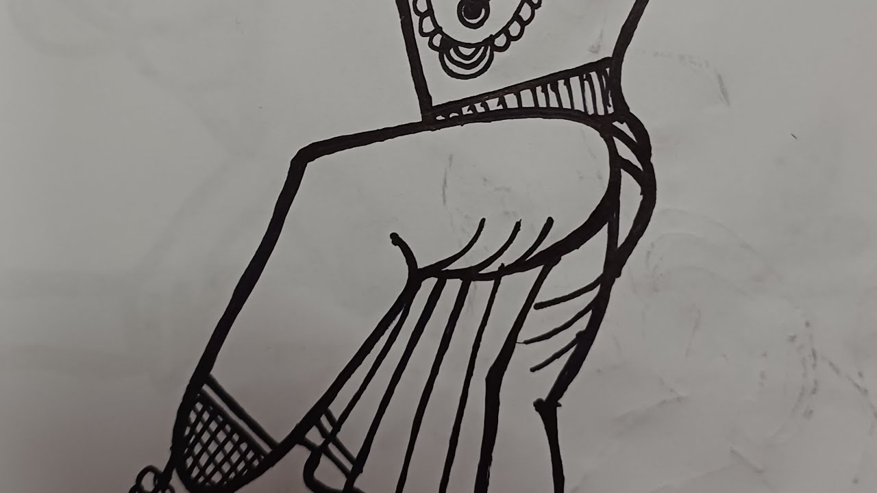 Easy traditional girl drawing || Quickly simple classical dance drawing ...