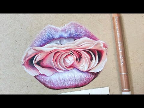 Drawing a Rose/Mouth - time lapse - YouTube