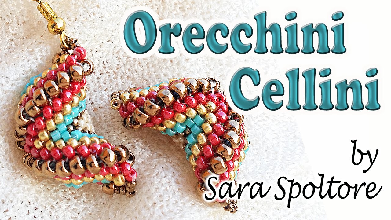 Tutorial orecchini spirale Cellini alternata zig zag - Come fare orecchini Peyote con perline ...