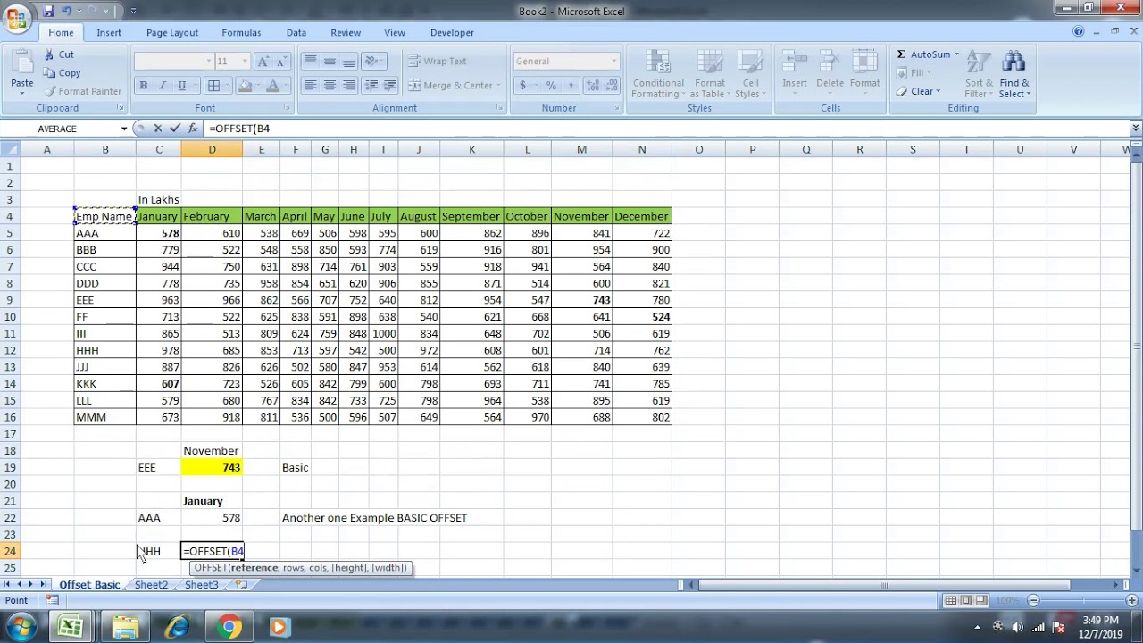 Offset Function Basic Step By Step - YouTube