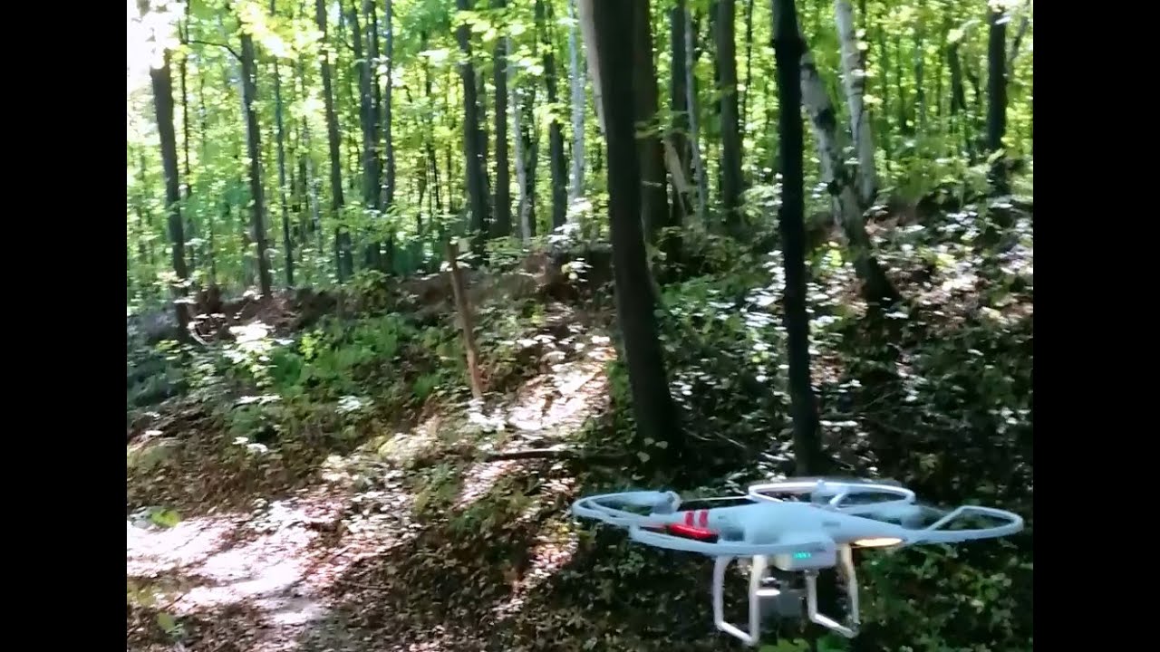 Precision Flying Drone In Forest DJI Phantom - YouTube