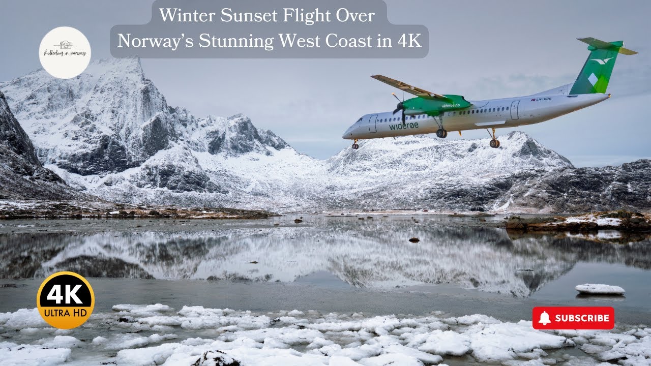 Winter Sunset Flight Over Norway’s Stunning West Coast in 4K I By Shutterbug in Norway - YouTube
