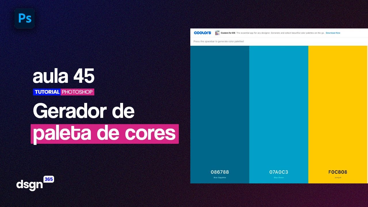 Gerador automático de PALETA DE CORES em RGB e CMYK - AULA 45 - Curso ...