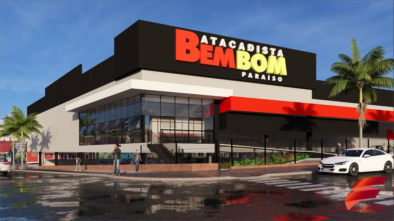 Projeto de Fachada Supermercado Bem Bom Atacadista | Maringá - PR - YouTube