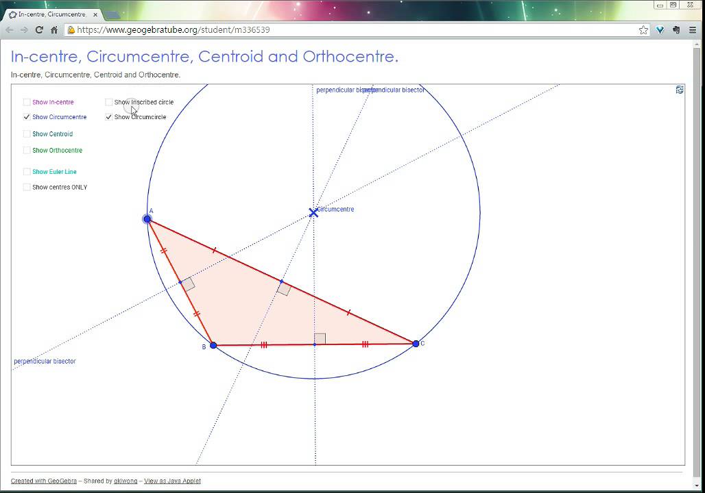 In-centre, Circumcentre, Centroid and Orthocentre (內 /外/ 形 / 垂心) - YouTube