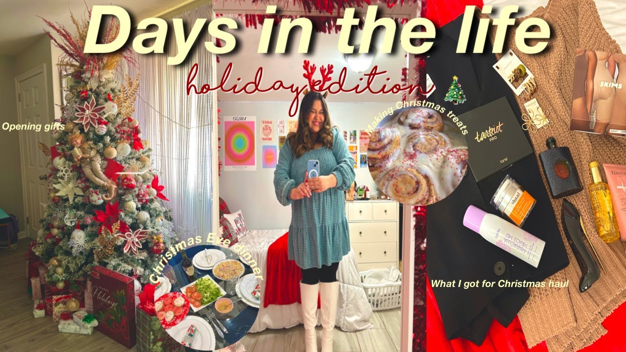 days in the life: HOLIDAY EDITION🎄 Christmas Eve dinner, exchanging ...