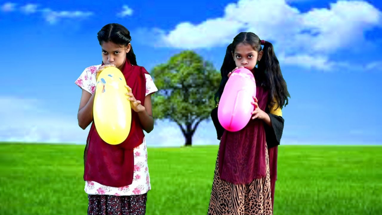 girls fun with balloon and learn colors for kids by balloon video ...