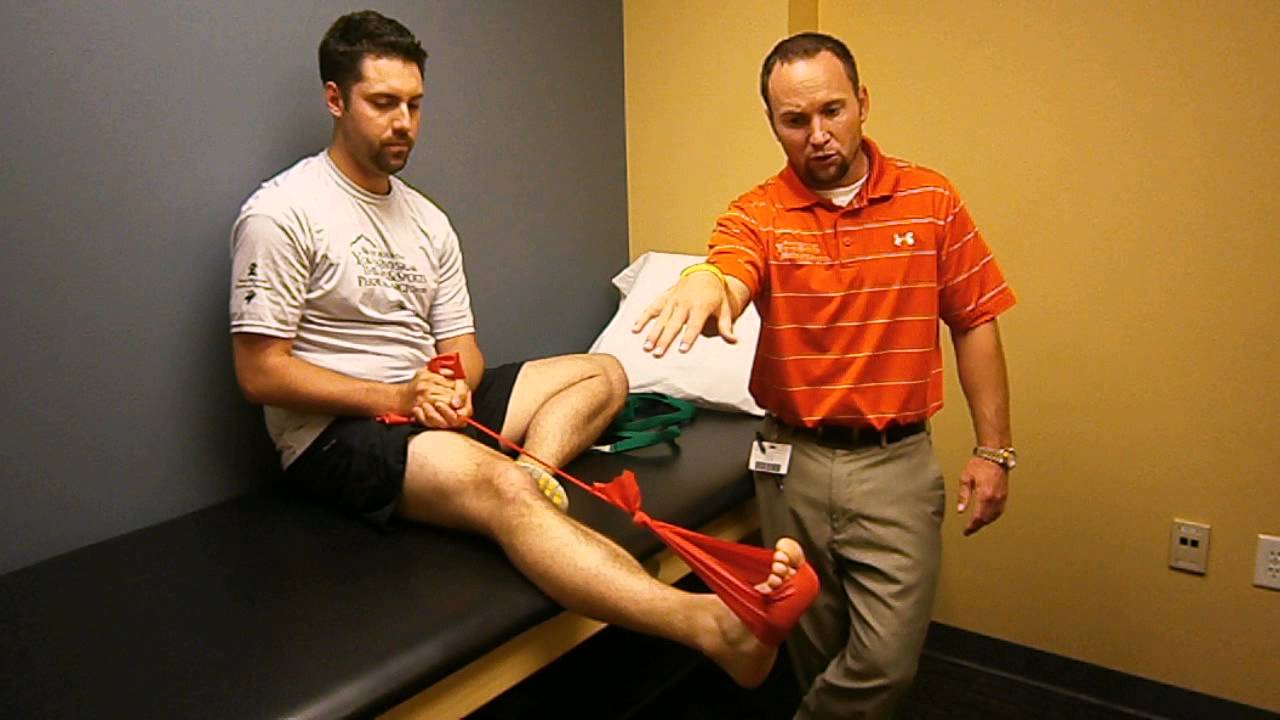 Ankle Plantar Flexion Stretch | Thera Band - YouTube
