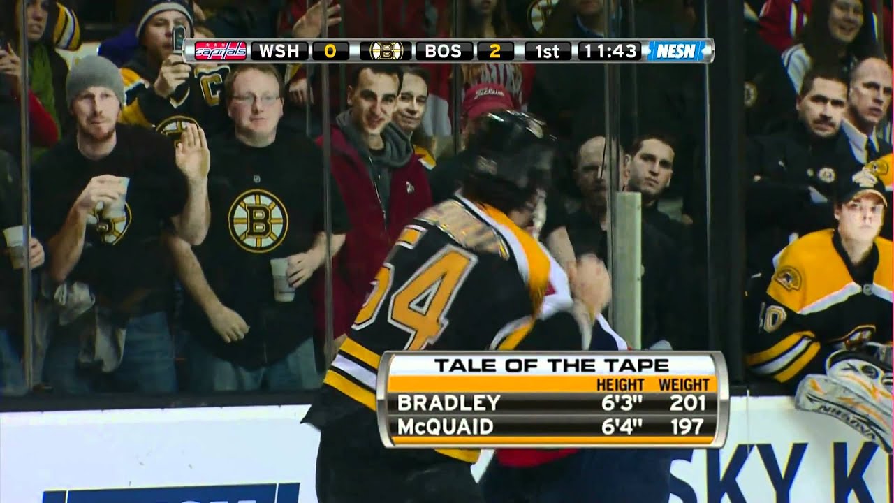 Adam McQuaid fights Matt Bradley w/SlowMo NESN 12/18/10 1080p HD - YouTube