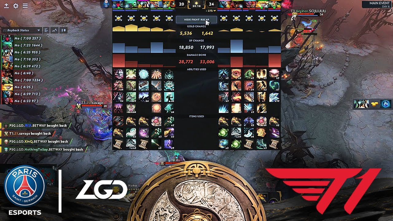 FIRST 10-man BUYBACK FIGHT in TI HISTORY - PSG.LGD vs T1 TI10 The International 10 - DOTA 2 ...