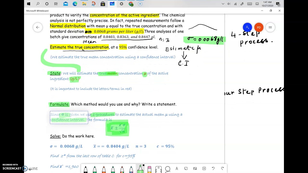 Chapter 14 Confidence Interval-Four Step Process - YouTube