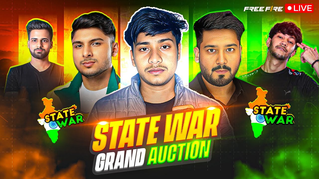THE STATE WAR Season 🏆2 ll GRAND AUCATION DAY-1💸💲Battle Between All ...