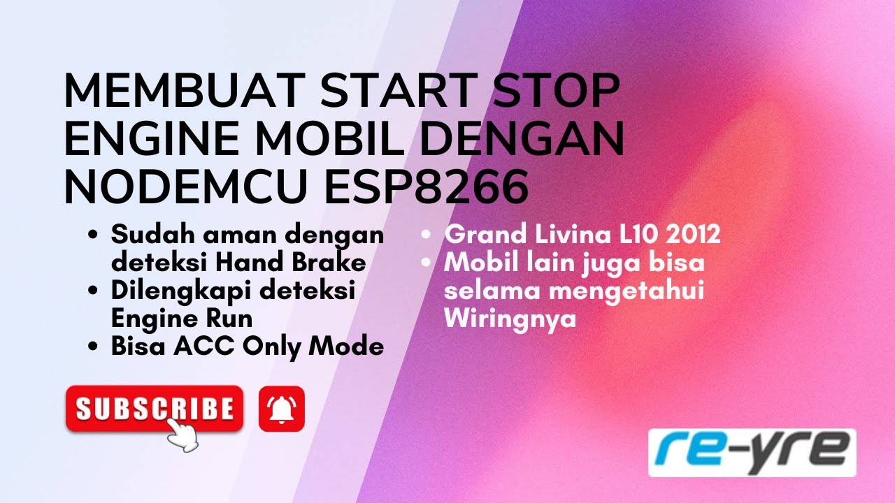 Membuat Start Stop Engine Mobil Dengan NodeMcu ESP8266 Irit Biaya - YouTube