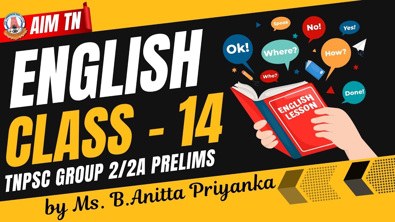 TNPSC Group 2/2A English Class - 14 | Prelims Preparation by Ms. B. Anitta Priyanka | AIM TN ...