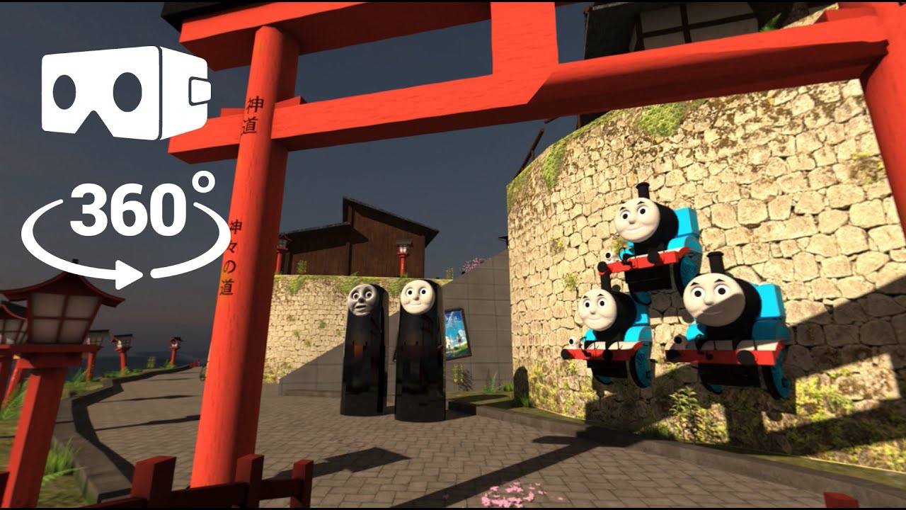 [4K VR 360°] Ghibli Studio mood video and Scary face of Thomas the tank ...