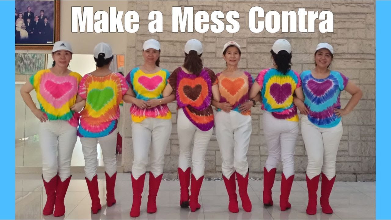 Make a Mess Contra Line Dance (demo & count) - YouTube