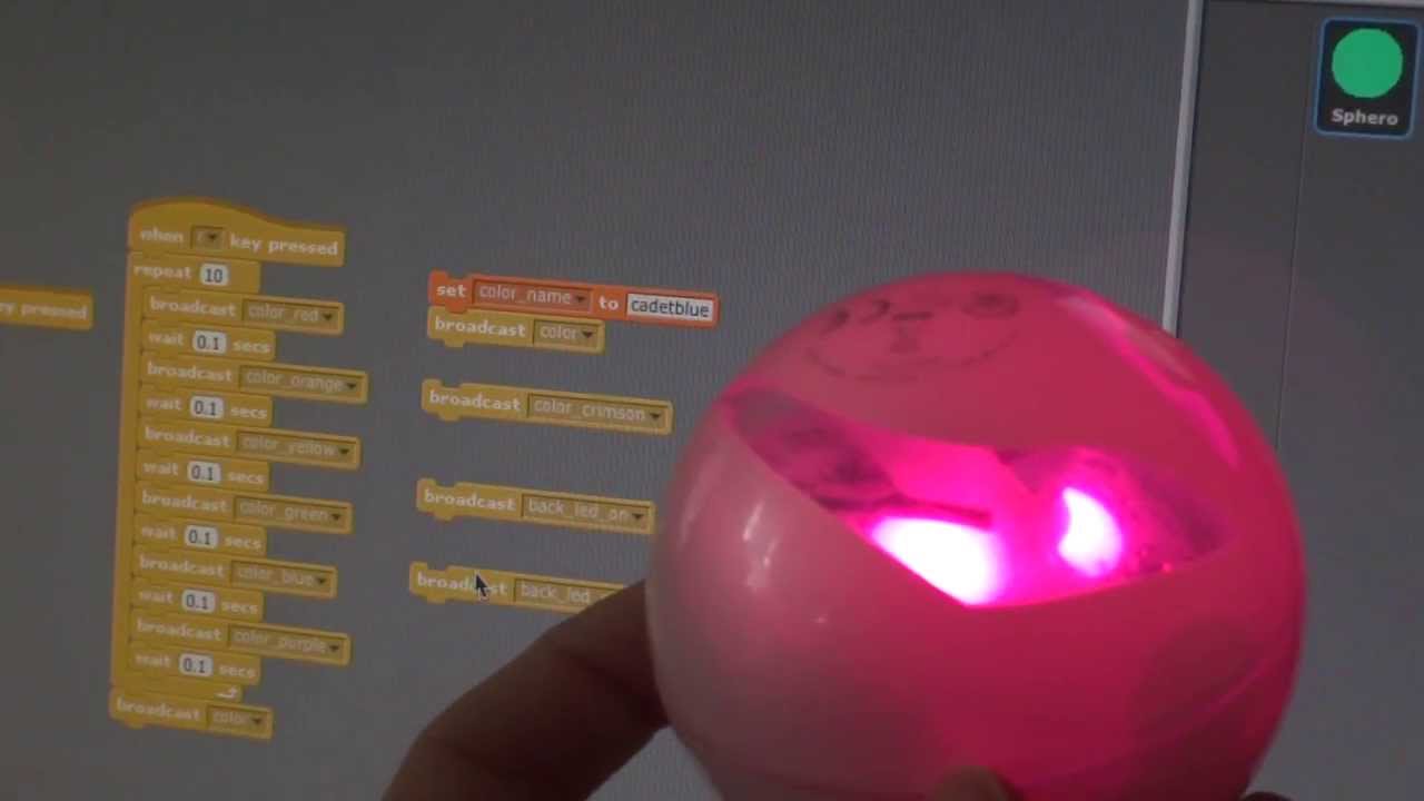Sphero colors via Scratch - YouTube